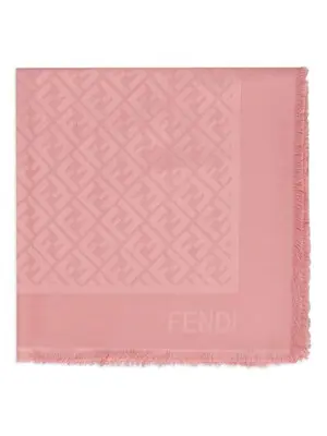 Fendi Ff Silk And Wool Scarf - Pink