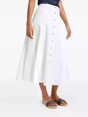 Cinq À Sept Button-front Pleated A-line Skirt