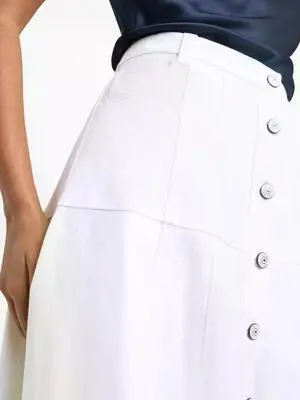Cinq À Sept Button-front Pleated A-line Skirt