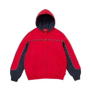 Supreme Piping Zip Up Hooded Sweatshirt - Red