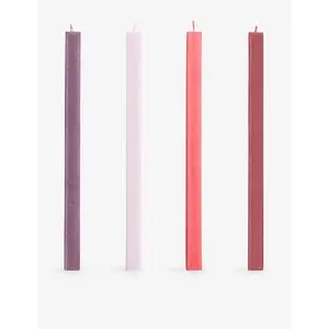 HAY Square Wax Candle Set Of Four - Reds And Bordeaux