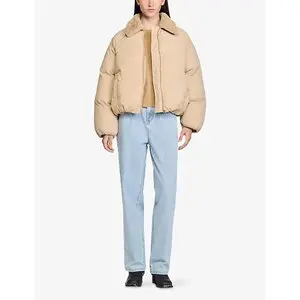 Sandro Relaxed-fit Puffer Jacket With Shearling Collar