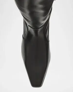 STUART WEITZMAN Stassi Leather Knee-high Boots - Black