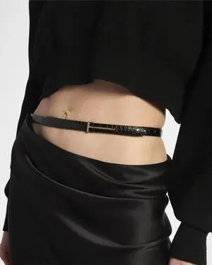 TOM FORD Asymmetric Satin Maxi Skirt - Black