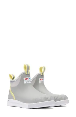 XTRATUF Waterproof Ankle Deck Boot - Gray/yellow