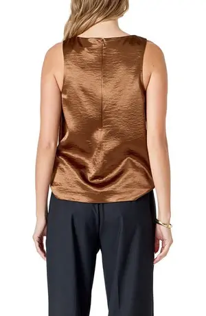 Endless Rose Satin Velvet Sleeveless Top