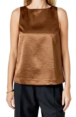 Endless Rose Satin Velvet Sleeveless Top