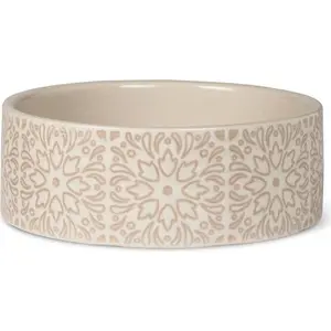FRINGE STUDIO Imprint Design Small Pet Bowl - Beige
