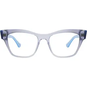 Kate Spade New York 50mm Cat Eye Blue Light Blocking Reading Glasses - Blue/blue As