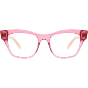 Kate Spade New York 50mm Cat Eye Blue Light Blocking Reading Glasses - Pink/blue As