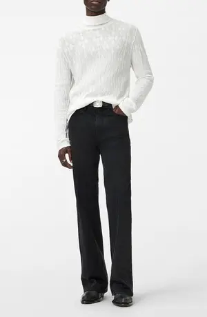 John Varvatos Alistair Broken Argyle Turtleneck Sweater - Salt