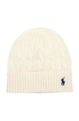 Polo Ralph Lauren Wool Cashmere Cable Beanie Cream