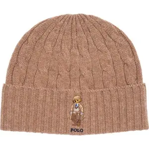 Ralph Lauren Charles Bear Cable Beanie - Italian Heather