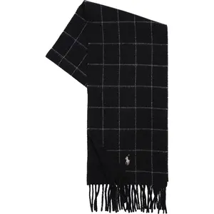 Polo Ralph Lauren Reversible Windowpane Scarf - Black/grey