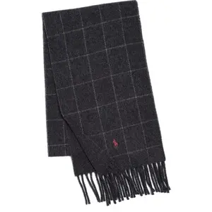 Polo Ralph Lauren Reversible Windowpane Scarf Charcoal/grey