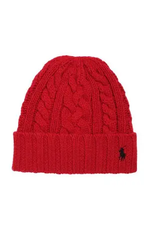 Polo Ralph Lauren Recycled Cable Knit Beanie Rl 2000 Red