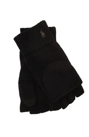 Polo Ralph Lauren Wool Blend Convertible Gloves - Polo Black