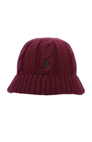 Polo Ralph Lauren Cable Knit Bucket Hat - Rich Ruby