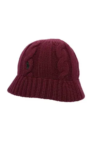 Polo Ralph Lauren Cable Knit Bucket Hat - Rich Ruby