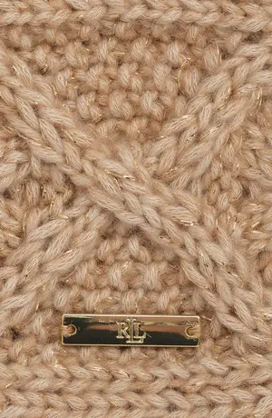 Ralph Lauren Large Cable Knit Headband - Camel/gold
