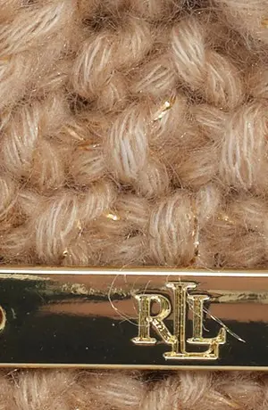 Ralph Lauren Large Cable Knit Headband - Camel/gold