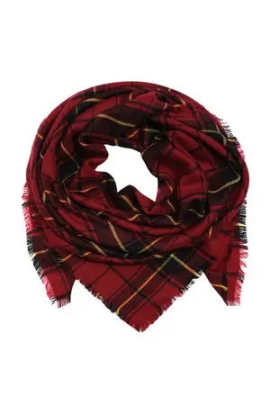 Ralph Lauren Light Weight Woven Square Scarf - Red Plaid
