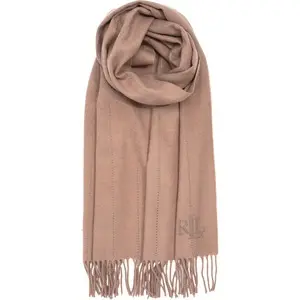 Ralph Lauren Shine Pinstripe Scarf - Dark Taupe Htr