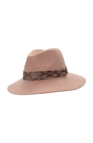 Ralph Lauren Felted Wool Fedora With Printed Band - Taupe