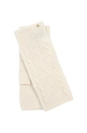 Ralph Lauren Mini Cable Fingerless Gloves - Cream