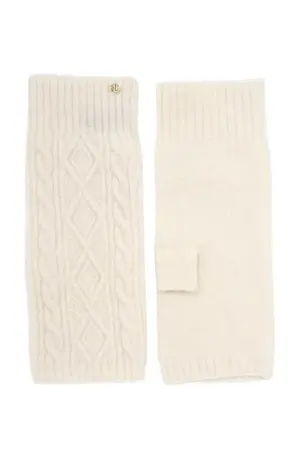Ralph Lauren Mini Cable Fingerless Gloves - Cream