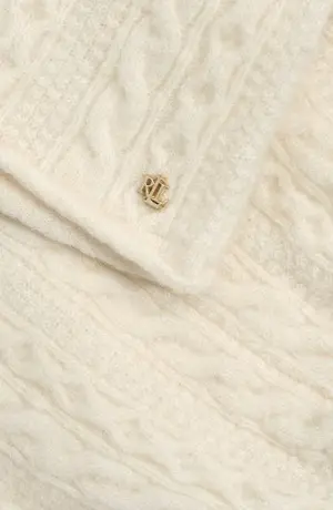 Ralph Lauren Cable Knit Slouchy Beanie - Cream