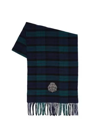 Ralph Lauren Wool Plaid Scarf With Patch