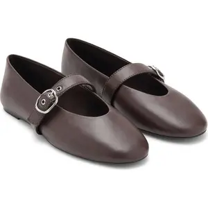 Mango Mary Jane Ballet Flat - Chocolate