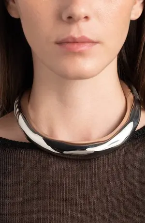 Alexis Bittar Molten Hinged Collar Necklace - Silver