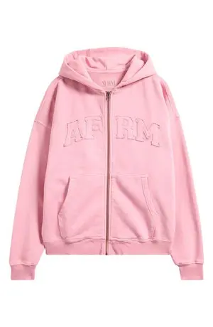 AFRM Cameron Cotton Zip Hoodie - Clay Pink