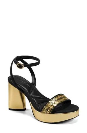 Karl Lagerfeld Paris Haden Ankle Strap Sandal - Gold/black