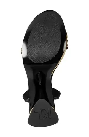 Karl Lagerfeld Paris Haden Ankle Strap Sandal - Gold/black