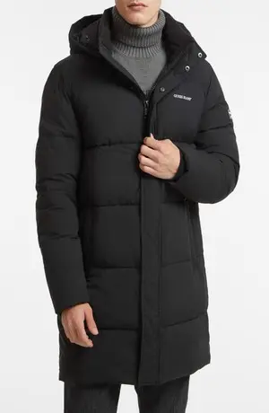 Guess Mid Length Hooded Puffer Coat