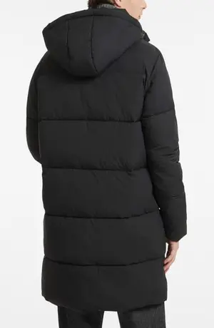 Guess Mid Length Hooded Puffer Coat