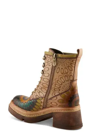 SPRING STEP SHOES Carnivale Embossed Bootie - Beige Multi