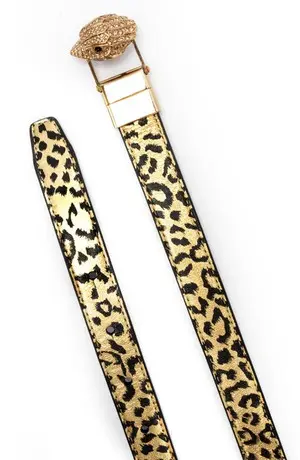 Kurt Geiger Metallic Leopard Reversible Belt