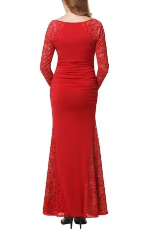 KIMI + KAI Bella Maternity Maxi Dress - Red