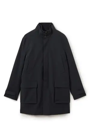REISS Water-resistant Coat - Navy