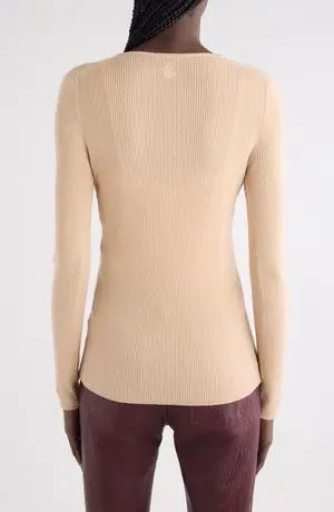 Chloé Fitted Wool Rib Henley Sweater