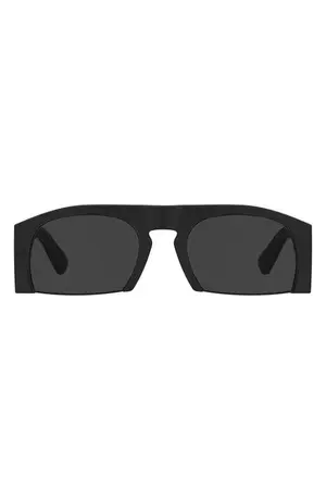 Moschino 56mm Geometric Sunglasses - Black/grey