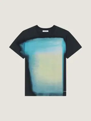 Givenchy T-shrit In Cotton With Afternoon Light Print - Dark Navy