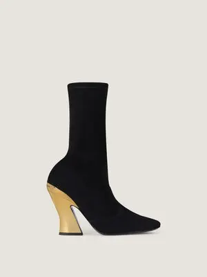 Givenchy Sculpted Suede Ankle Boots - Black/golden