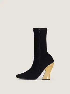 Givenchy Sculpted Suede Ankle Boots - Black/golden