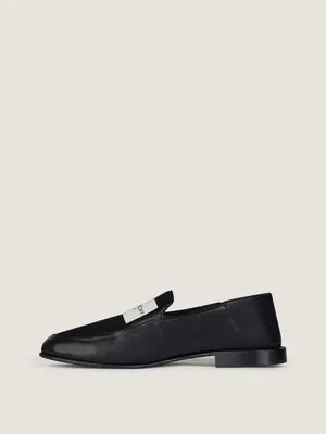 Givenchy Label Leather Loafers - Black