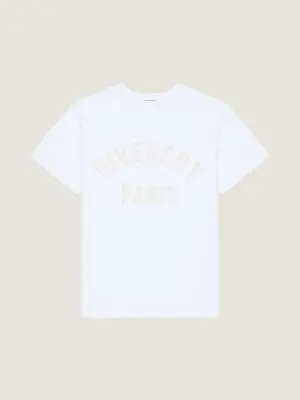 Givenchy T-shirt In Cotton With Paris Embroidery - White